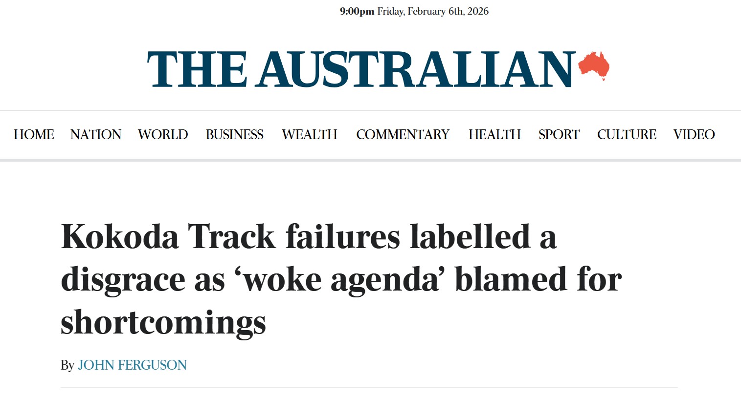 Kokoda Track failures labelled a disgrace as ‘woke agenda’ blamed for ...